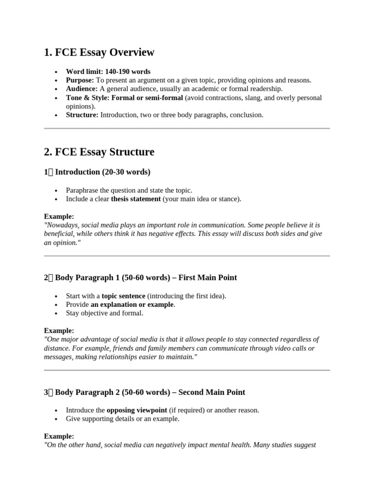 Rules and Tips To Write FCE Essay Tipi 1 | PDF | Essays | Human ...