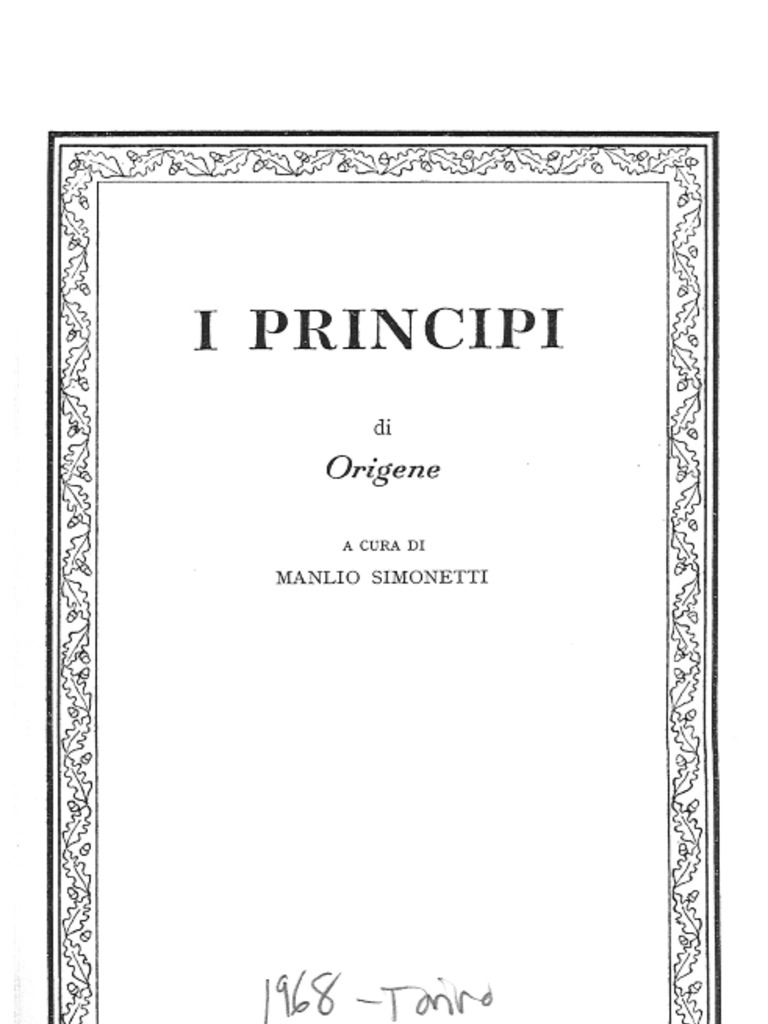 Origene - I Principi | PDF