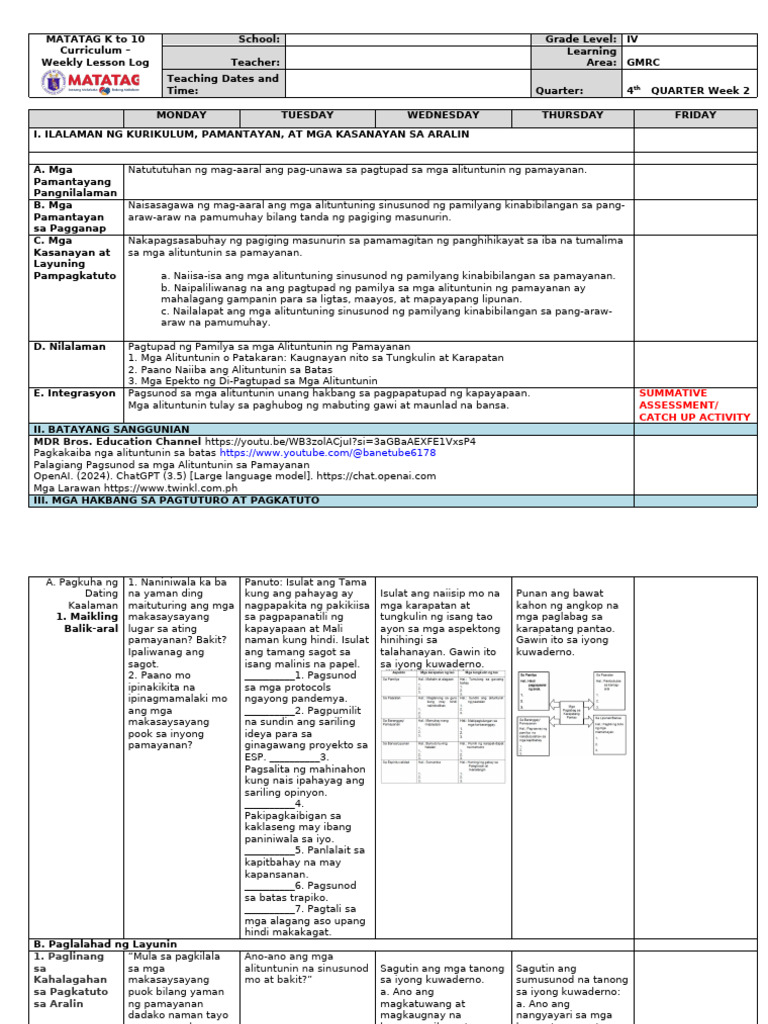 DLL GMRC-4 Q4-W2 | PDF