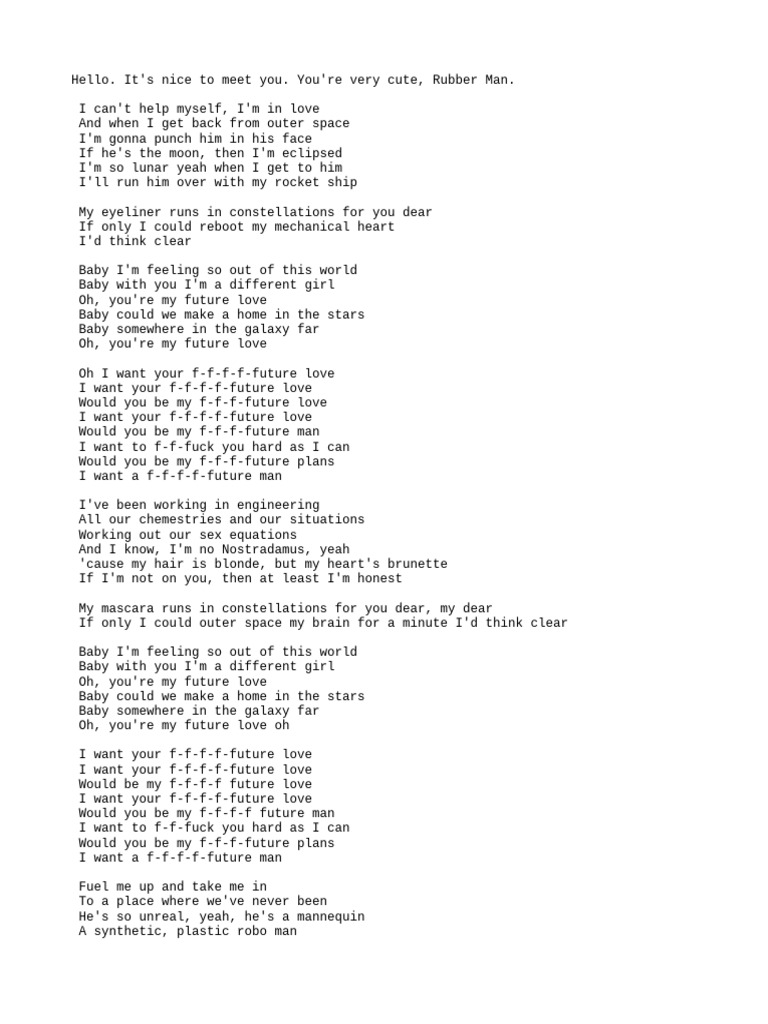 Future Love Song Lyrics Exploration | PDF