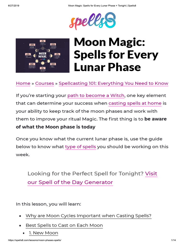 Moon Magic Spells For Every Lunar Phase | PDF | Moon | Planetary Science