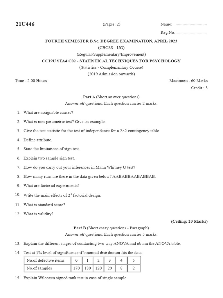 Sta4 c02 - Statistical_techniques_for_psychology (1) | PDF | Analysis Of Variance | Research Methods