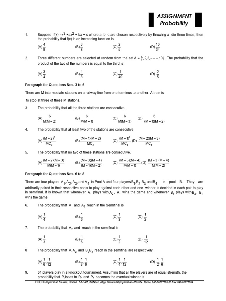 Probability 1 | PDF | Odds | Probability