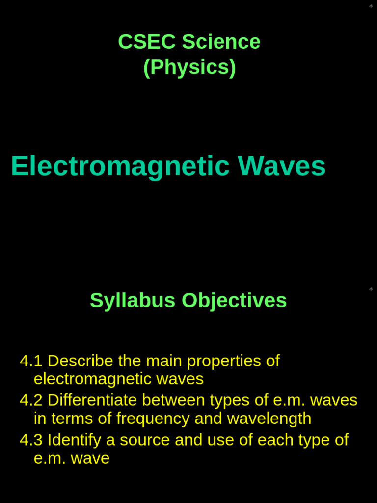 Waves - Electromagnetic Waves | PDF | Electromagnetic Radiation | Waves