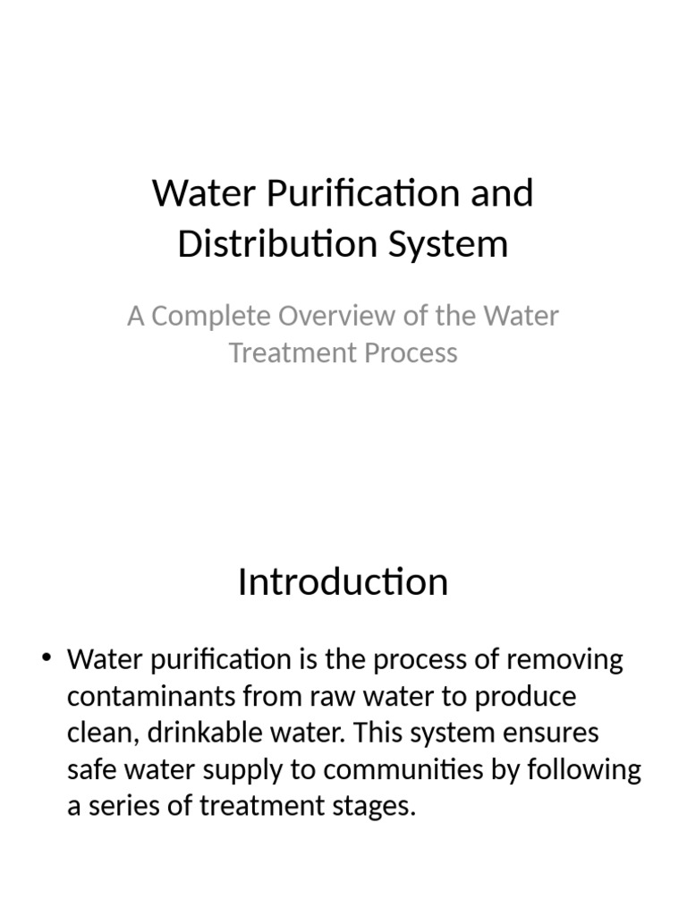 Water Purification Process Overview | PDF