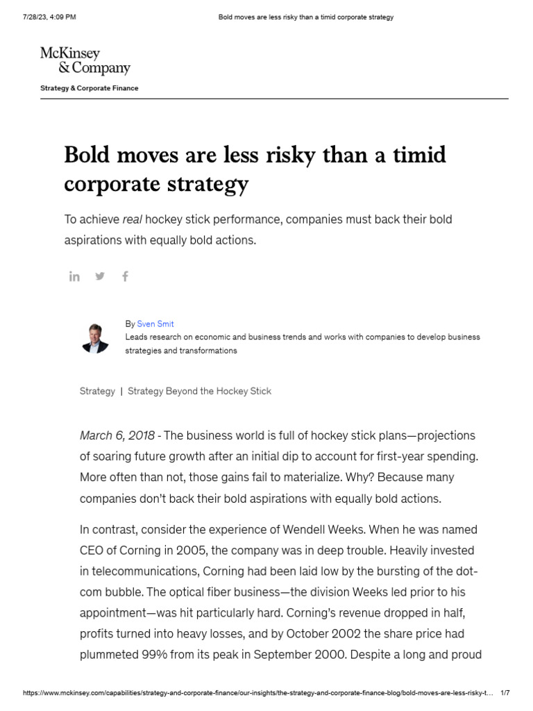 Bold Moves Are Less Risky Than A Timid Corporate Strategy | PDF ...