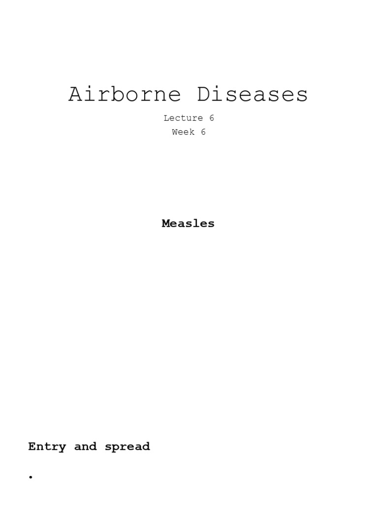 Airborne Diseases | PDF | Tuberculosis | Measles
