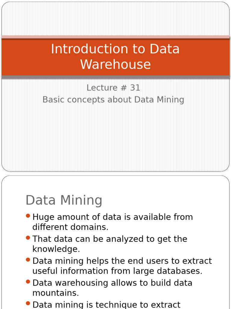 IDW Lecture 31--Basic Concepts About Data Mining | PDF | Data Mining | Data