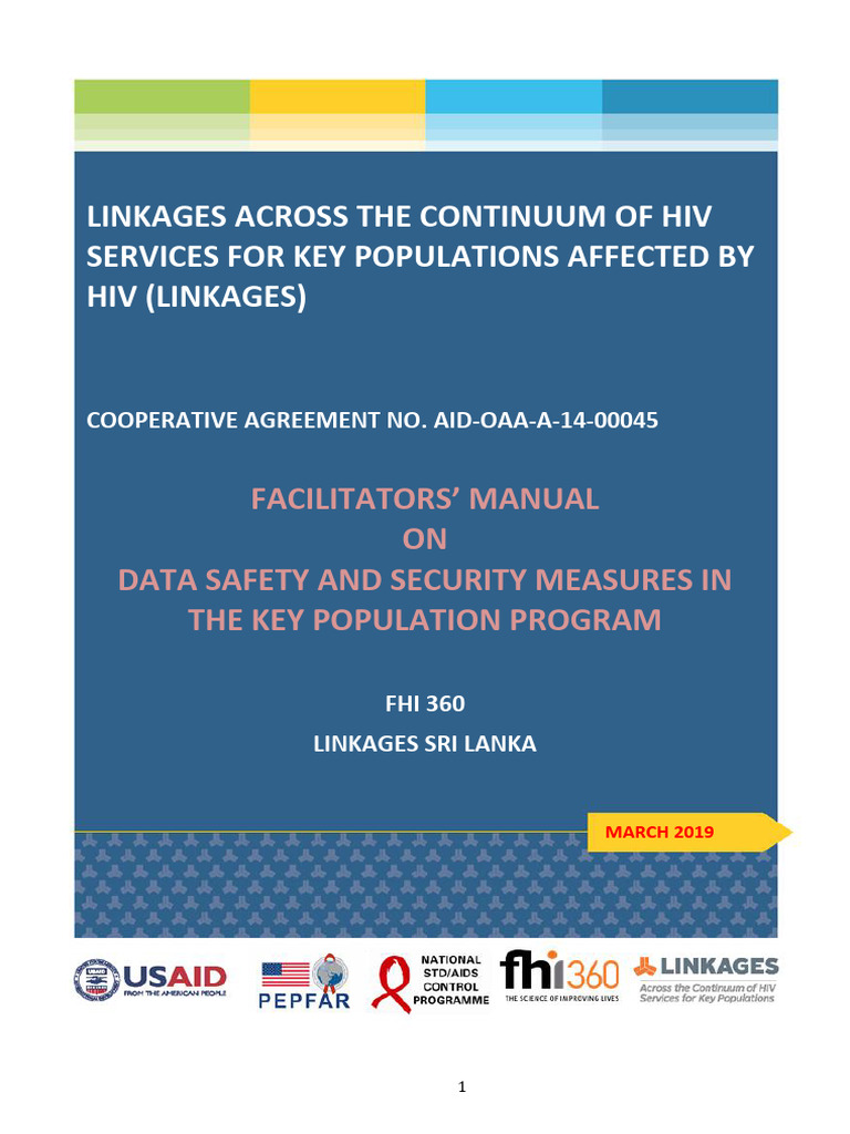 Data Safety Security Facilitators Manual English | PDF | President's Emergency Plan For Aids Relief