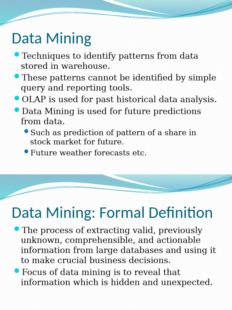 IDW Lecture 32-Data Mining Techniques | PDF | Data Mining | Prediction
