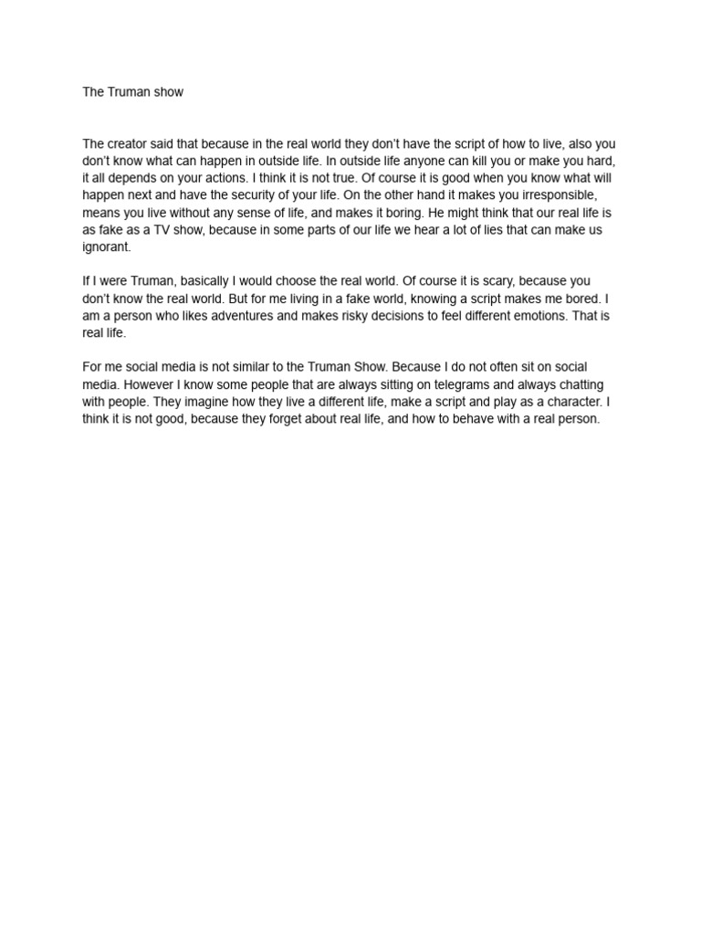 The Truman Show | PDF