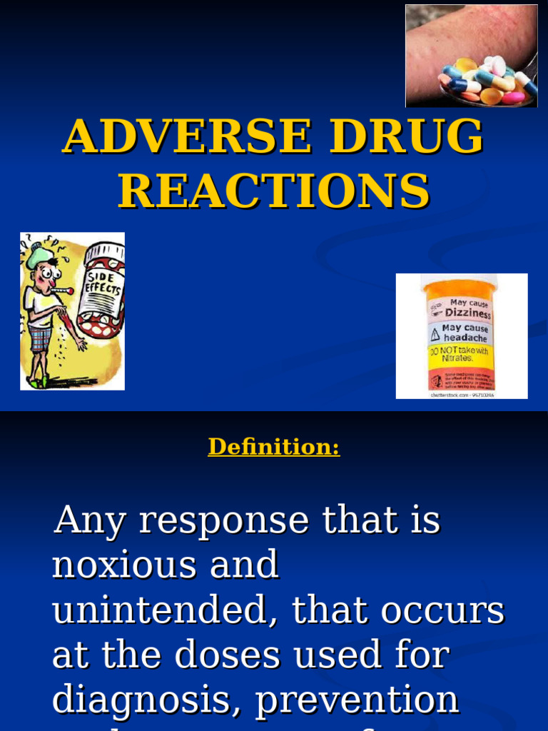 Understanding Adverse Drug Reactions | PDF | Chemistry | Dose ...