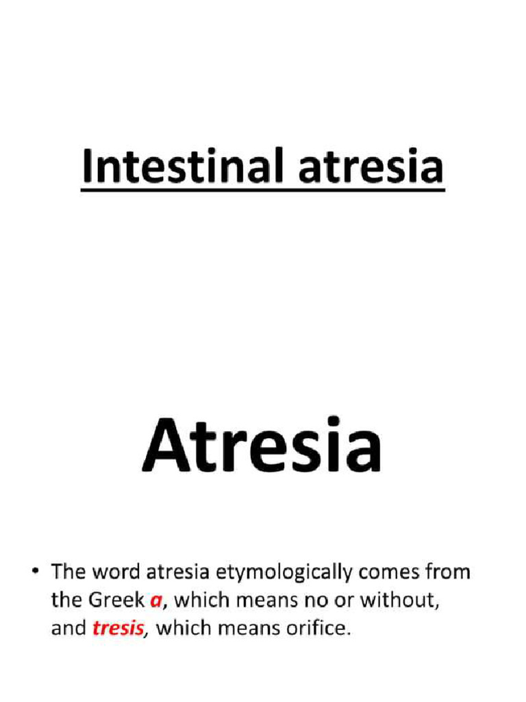 Gi Atresia 2 | PDF