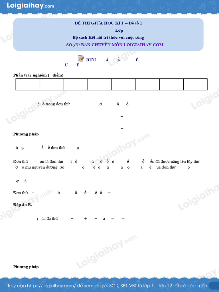 De Kiem Tra Giua Hoc Ki 1 Toan 8 de So 1 Ket Noi Tri Thuc 1732156343 | PDF