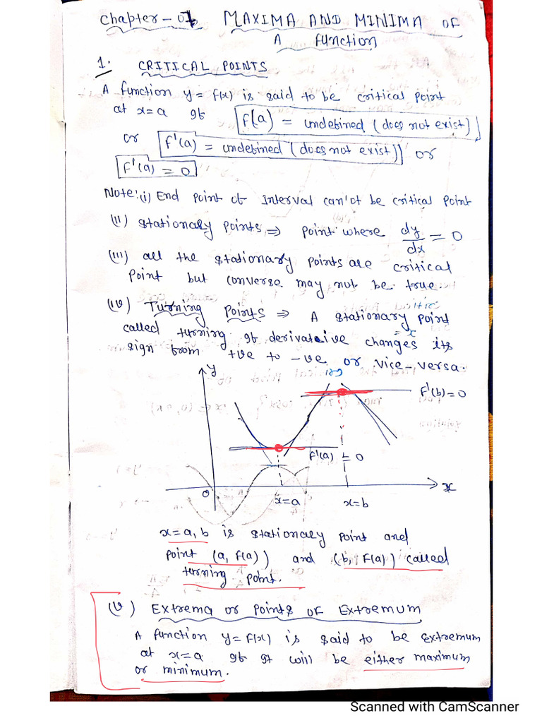 Chapter-07 Maximuma and Minima of A Function | PDF