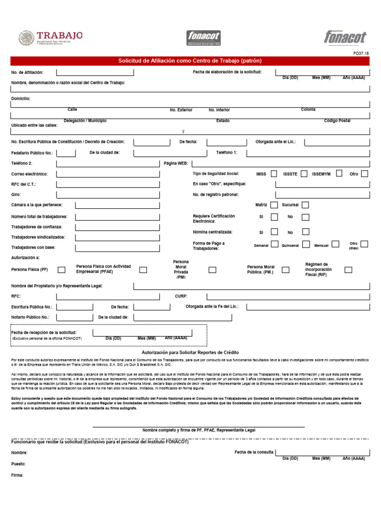 Formato Infonacot | PDF