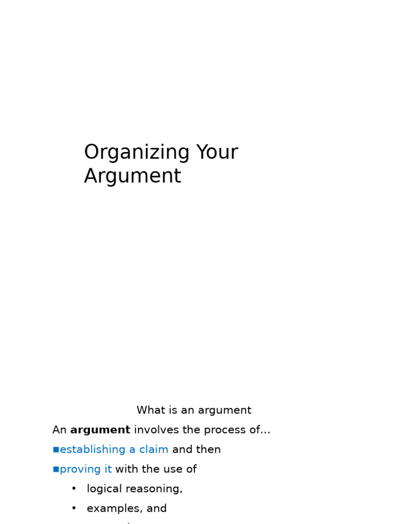 Organizing an Argument | PDF | Argument | Epistemology
