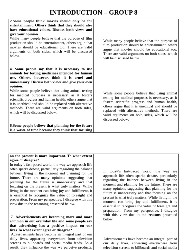 INTRODUCTION- GROUP 8 | PDF | Argument | Advertising