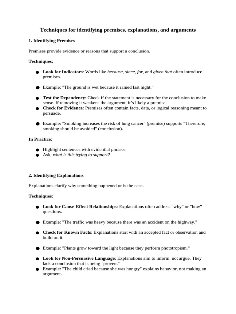 Techniques For Argumentative Skills | PDF | Argument | Causality