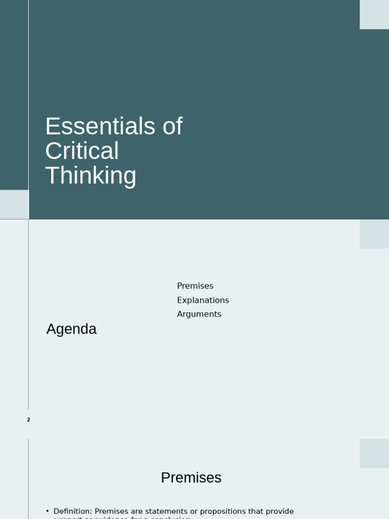 Criticial Thinking Essentials | PDF | Argument | Logic