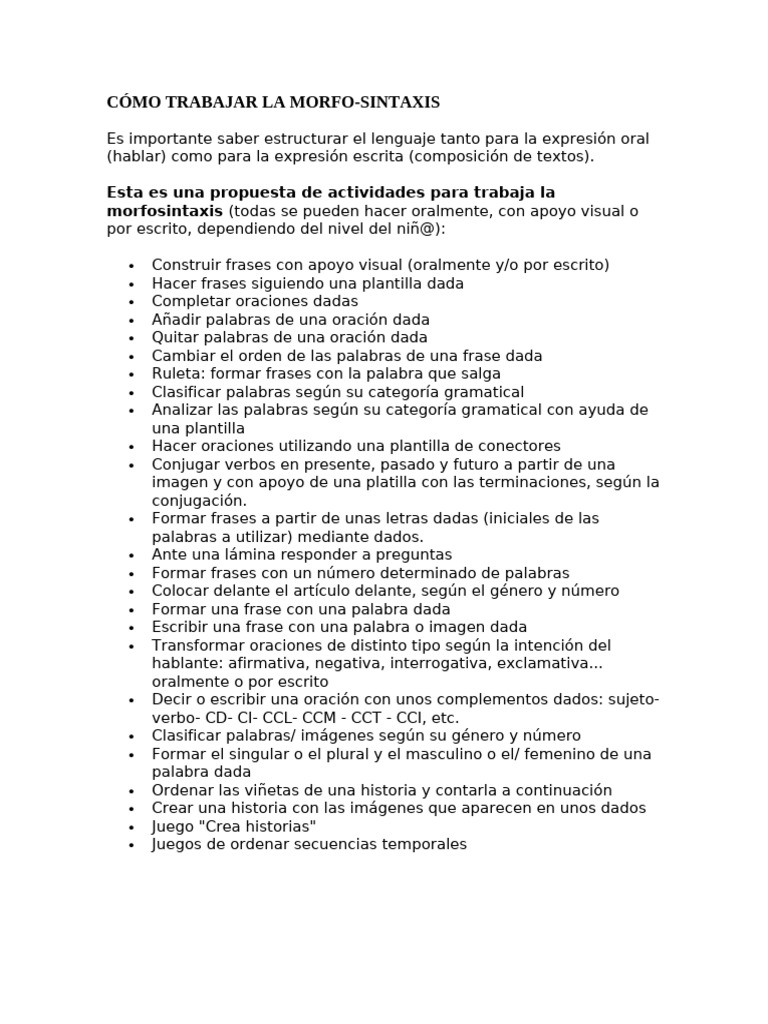 Cómo Trabajar La Morfo | PDF