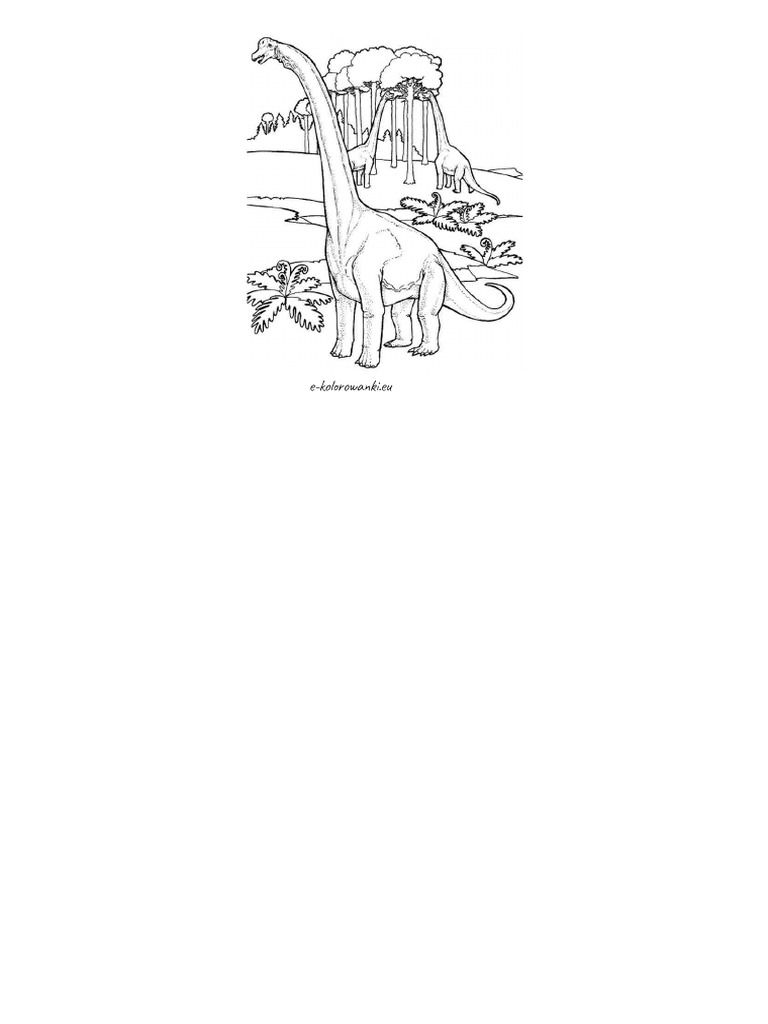 Brachiozaur Kolorowanka Do Wydruku - E-Kolorowanki - Eu | PDF
