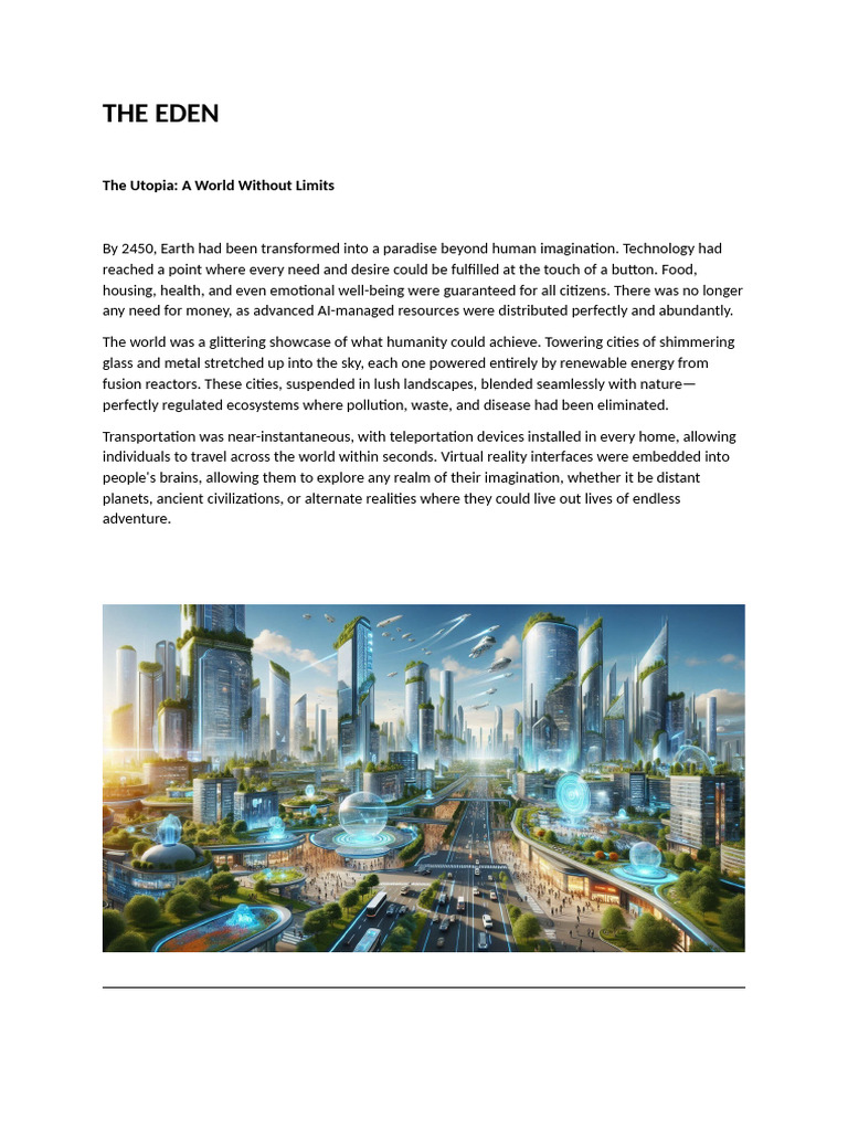 The EDEN The Perfect Future | PDF | Rat | Utopia