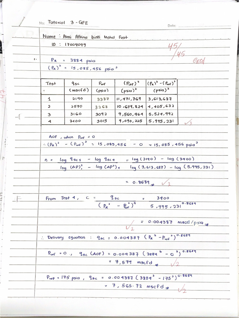 Tutorial 2 on Gas well Deliverability | PDF