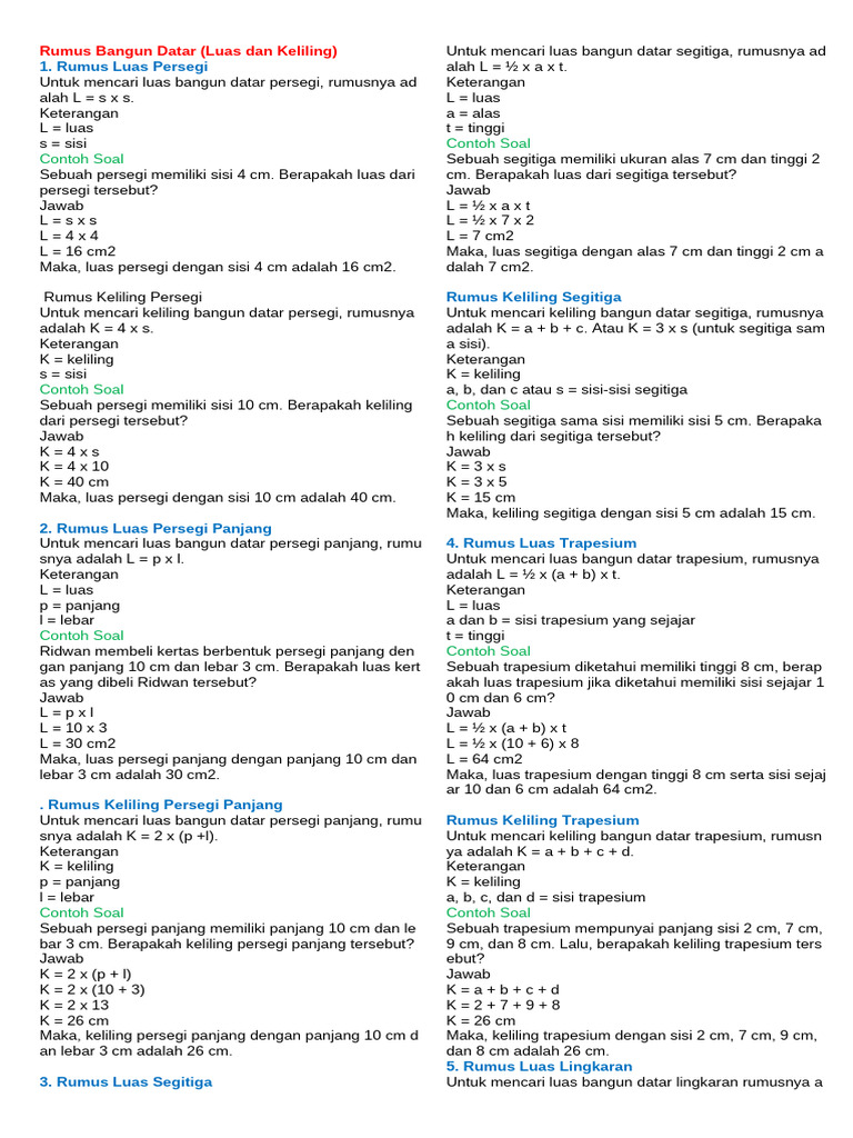 MTK Bangun Datar | PDF