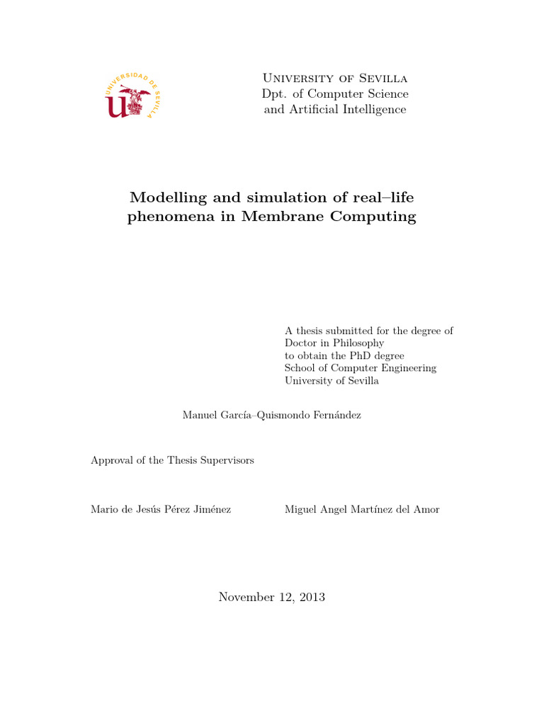PhD Thesis on Membrane Computing Simulation | PDF | Automata Theory