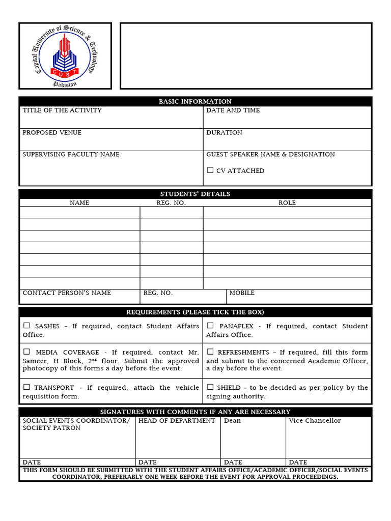 Seminar Event Form | PDF