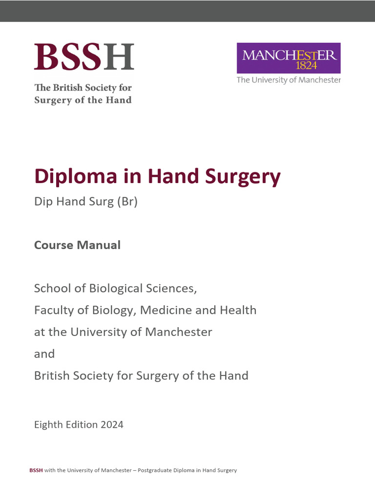 Postgraduate Diploma in Hand Surgery | PDF | Postgraduate Education ...