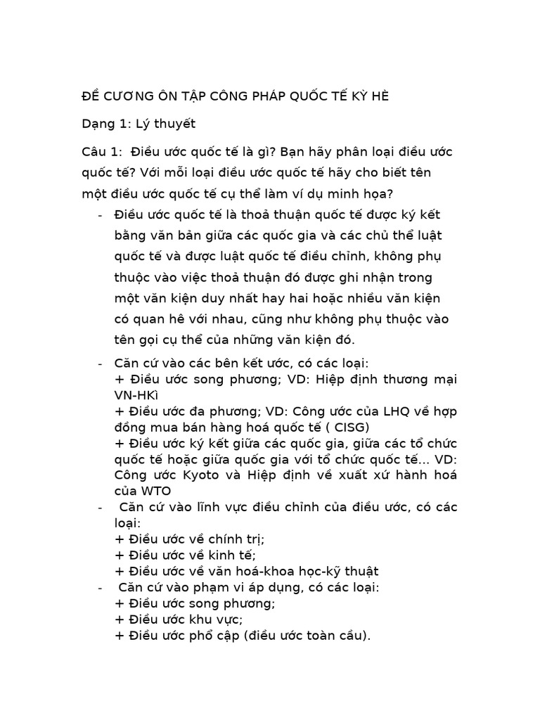 Bản Sao Đề Cương Ôn Tập CPQT Kỳ Hè | PDF