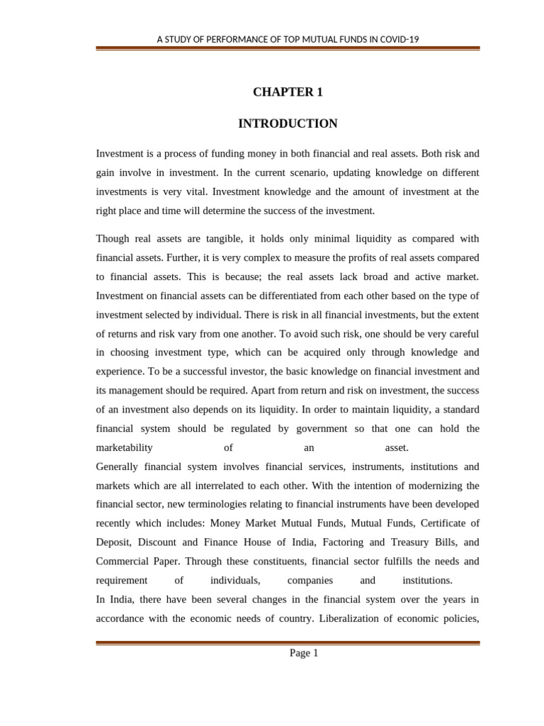 Final Dissertation (Jayashree Yende) 1-2 | PDF | Investment Fund | Investing