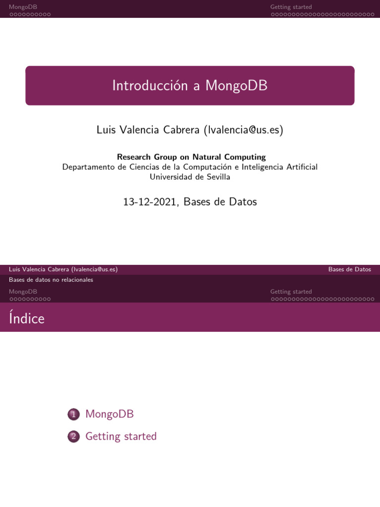 Guía de Inicio en MongoDB | PDF | Mongo Db | Bases de datos