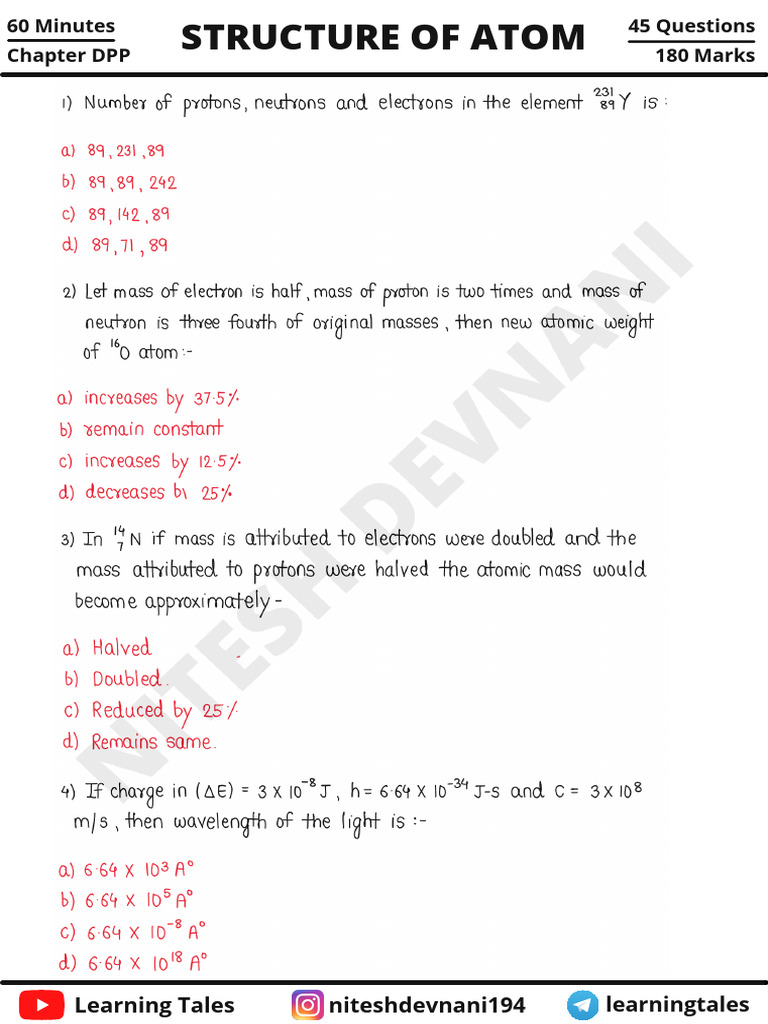 Dpp Structure Of Atom Learning Tales Pdf