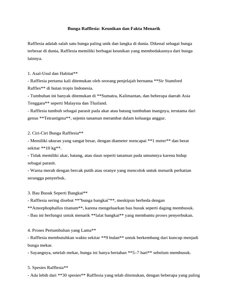 fakta manarik bunga raflesia | PDF