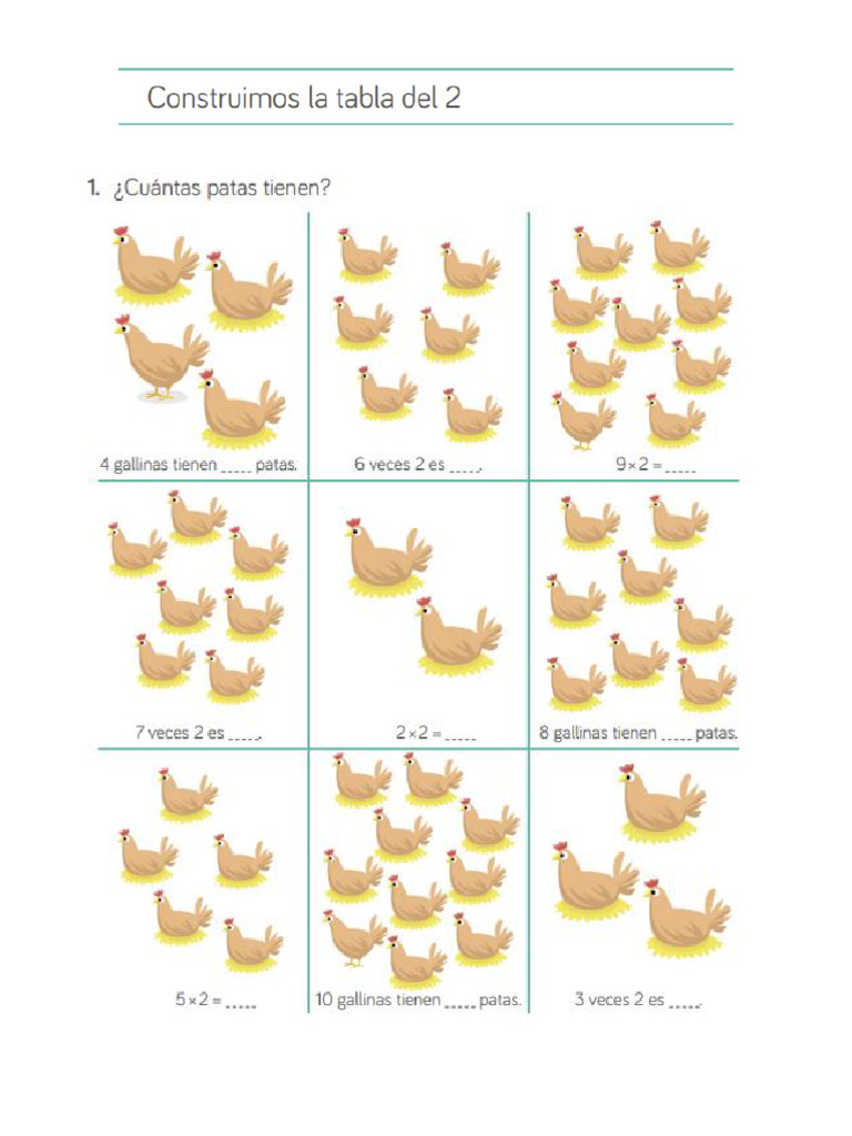 2 Basico - Tabla Del Dos | PDF
