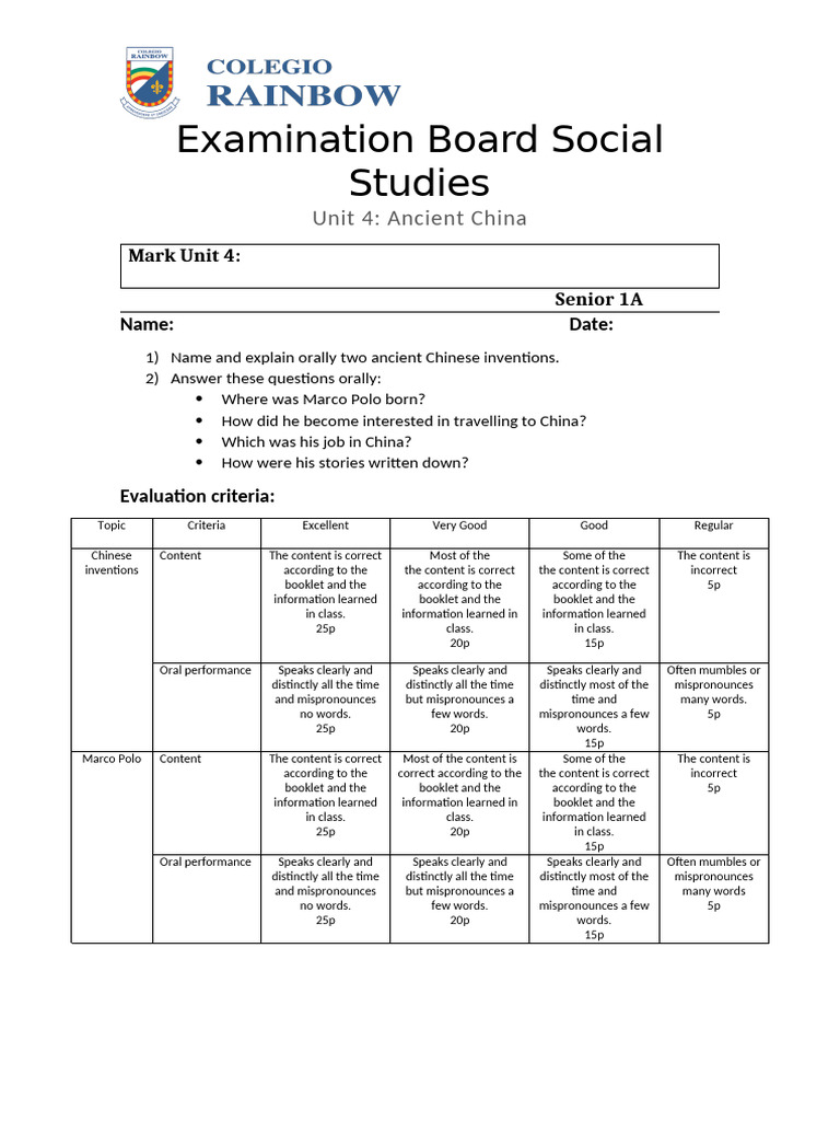 Examination Board Social Studies S1 AP4 | PDF