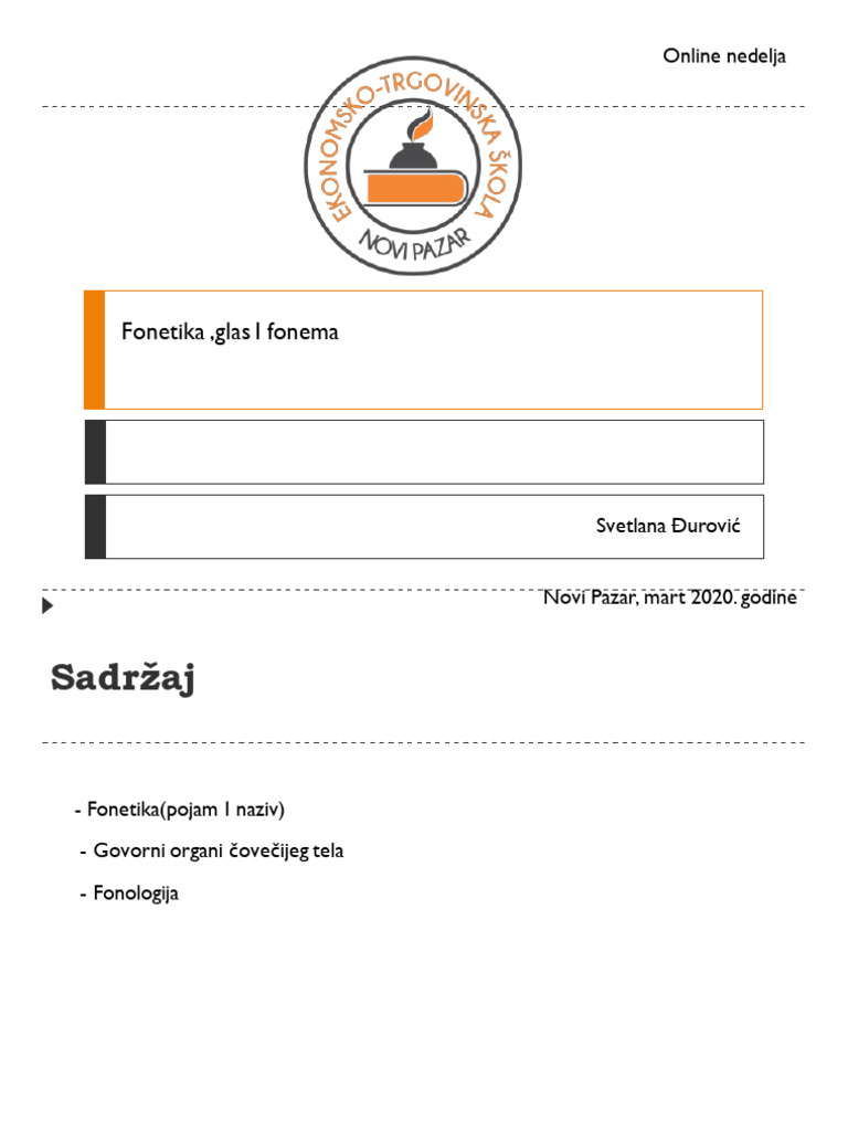 Fonetika, Glas I Fonema | PDF