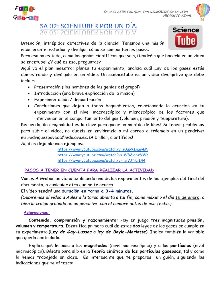 Experimentos de Gases en Sciencetube | PDF | Gases | Botella