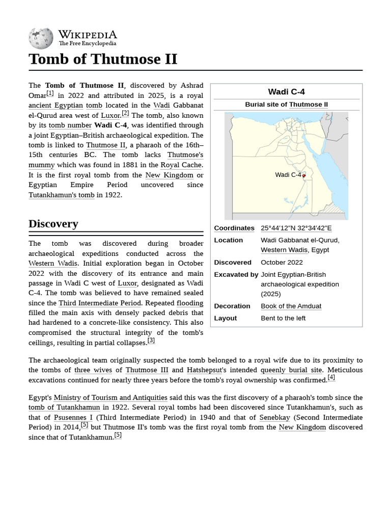 Tomb_of_Thutmose_II | PDF | Ancient Asia | Ancient History