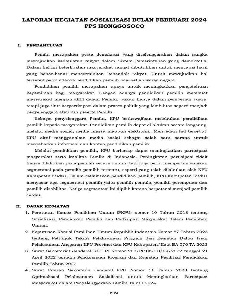 FEBRUARI 2024 PPS HONGGOSOCO LAPORAN SOSDIKLIH Ok | PDF