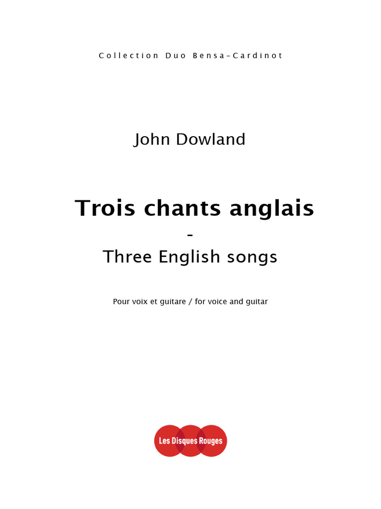 Three English Songs - John Dowland | PDF