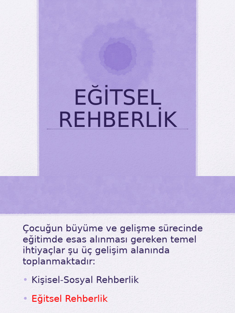 Eğitsel Rehberlik | PDF