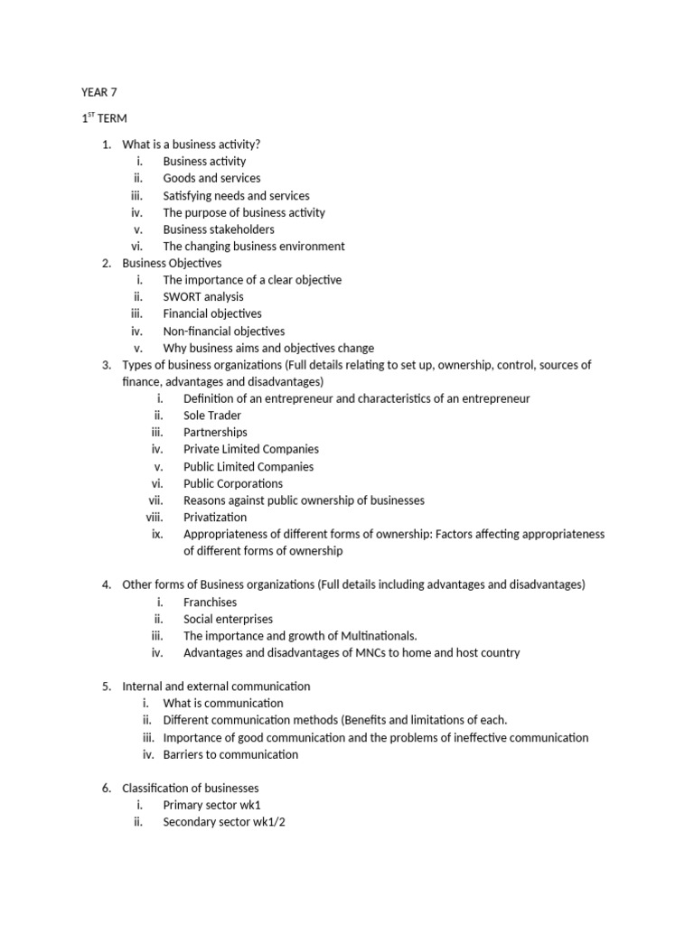 Business Topics Year 7 To 11 | PDF | Motivation | Motivational