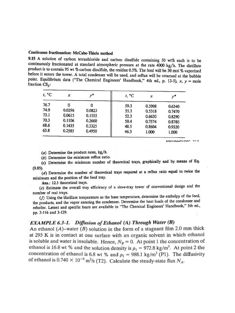 231 - Mass - Transfer - Exercise For Midterm | PDF