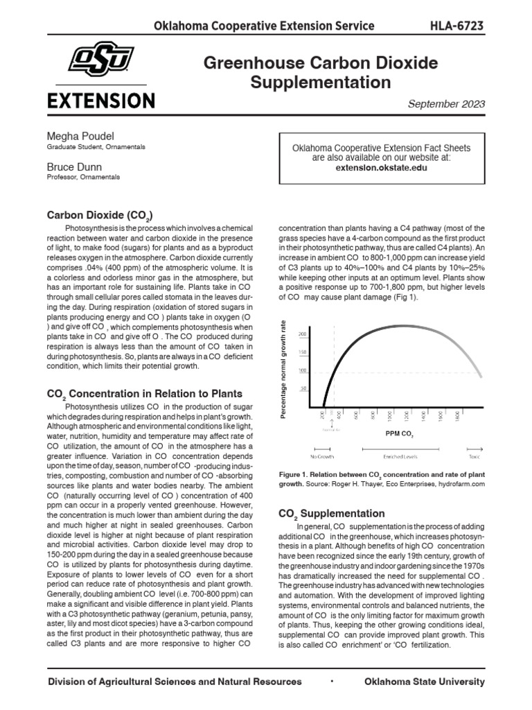 Greenhouse Carbon Dioxide Supplementation Hla 6723 A | PDF | Carbon Dioxide | Stoma