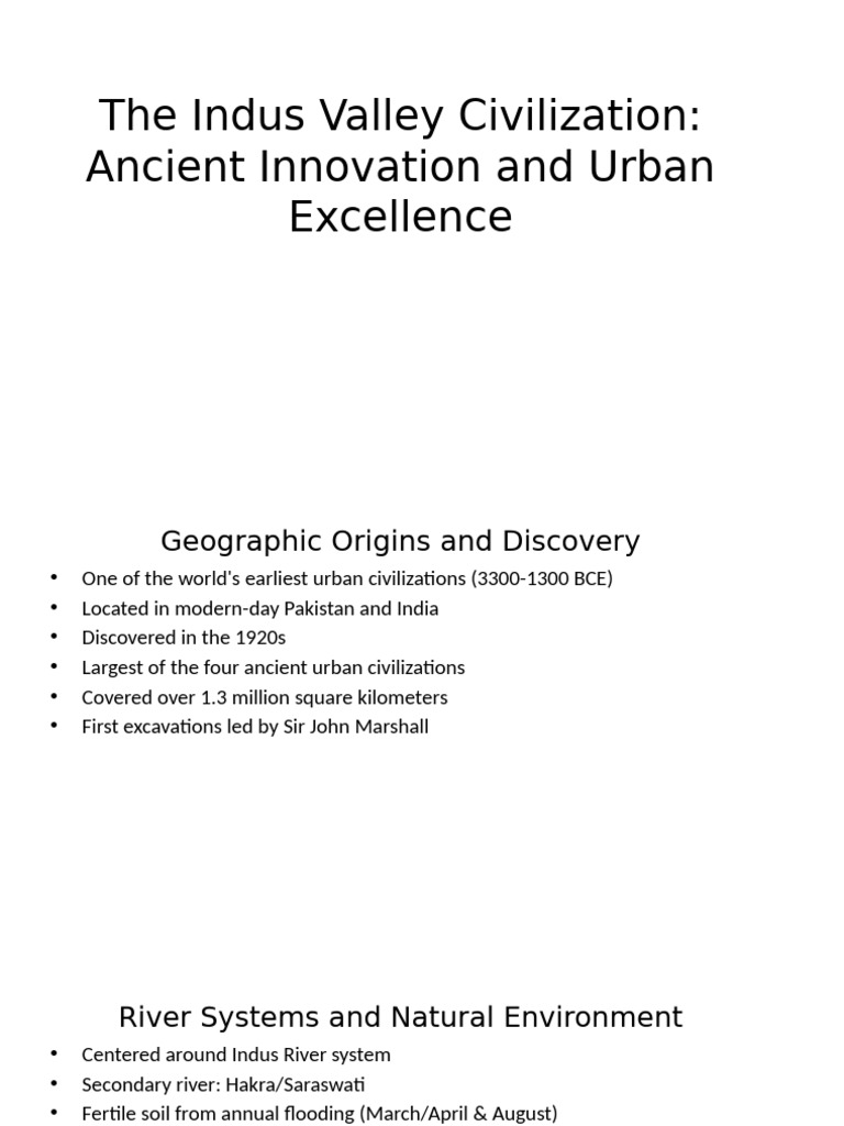 Indus Valley Civilization Overview | PDF