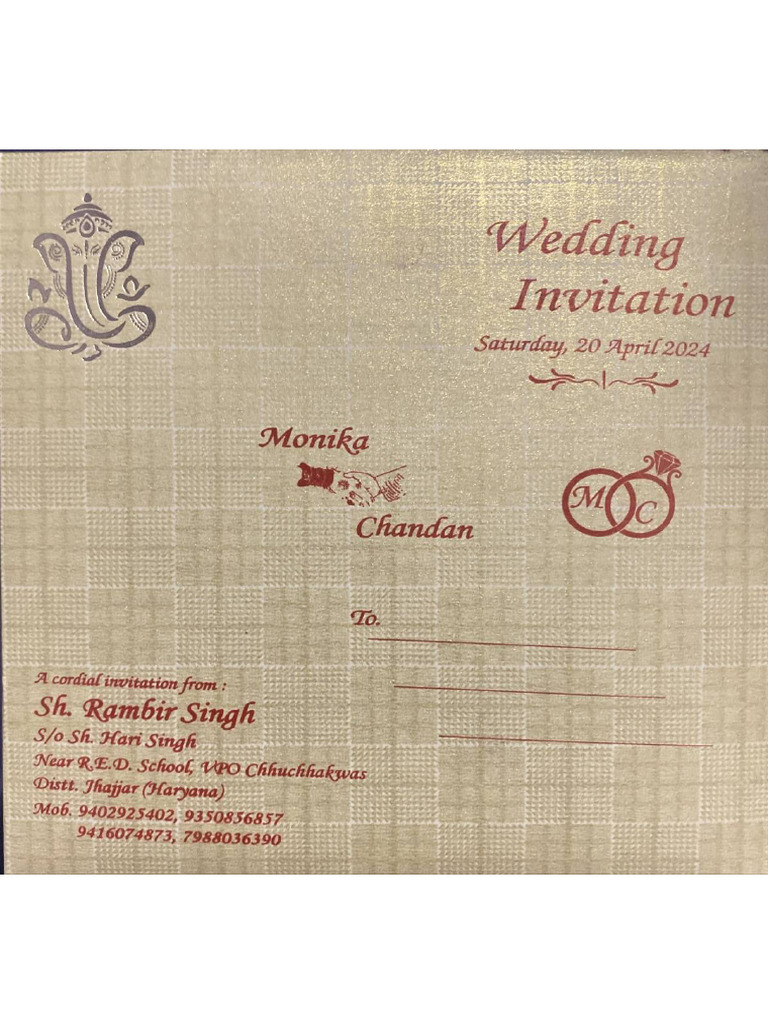Wedding Invitation Card | PDF